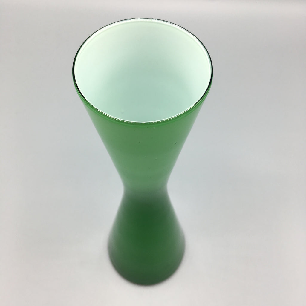 Vintage BALBOA MURANO ITALY Minimalist Green White Murano Glass Vase ...